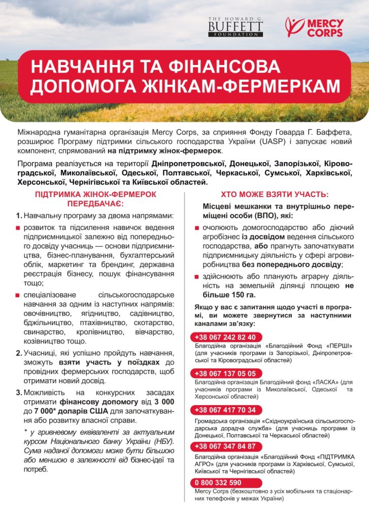 Навчання та фінансова допомога жінкам-фермерам від міжнародної ...